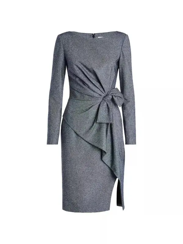 GENNY Bow-detail Long-sleeve Mini Dress