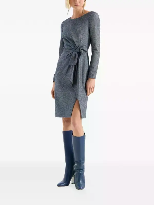 GENNY Bow-detail Long-sleeve Mini Dress