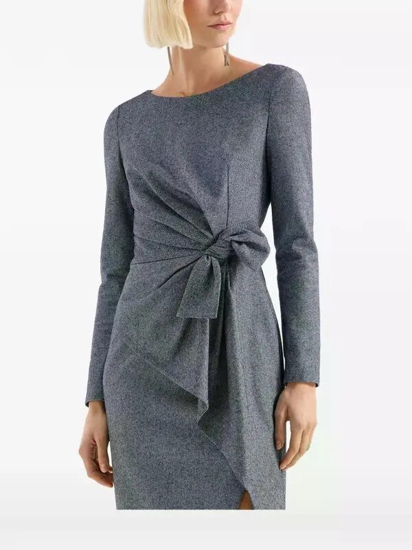 GENNY Bow-detail Long-sleeve Mini Dress