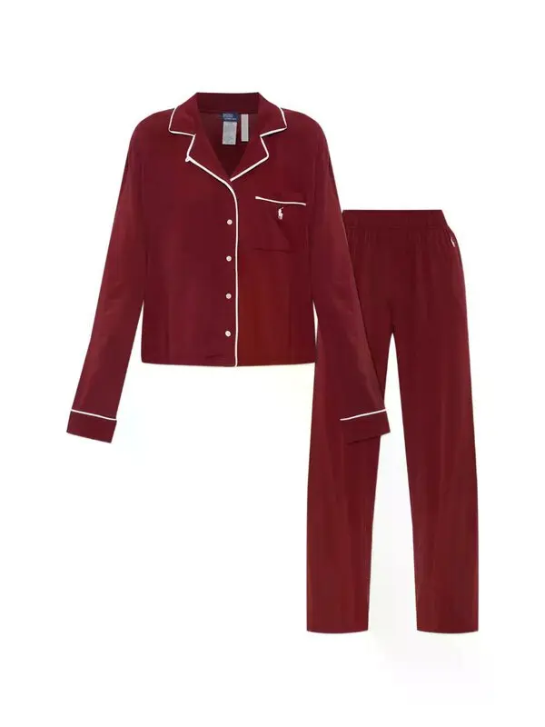 Polo Ralph Lauren Logo-embroidered Piped Pajamas - Red
