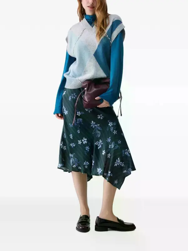 Liu Jo Argyle Vest With Jewel Embroidery - Grey