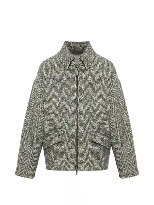 Paul & Shark Herringbone-pattern Zip-up Jacket