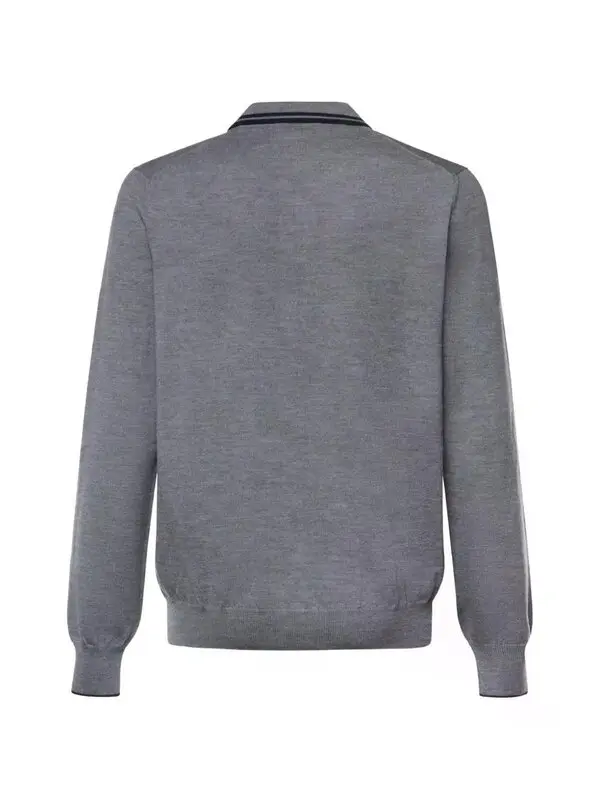 FAY Zip-up Wool Polo Shirt