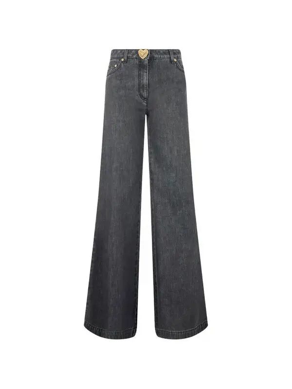 Moschino Heart-button Wide-leg Jeans