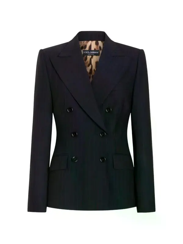 Dolce & Gabbana Turlington Double-breasted Jacket In Pinstripe Wool
