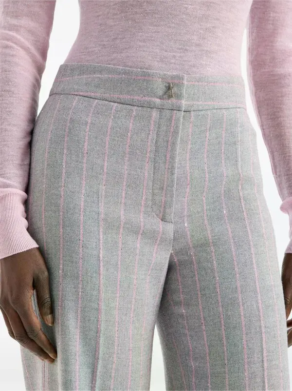 GENNY Pinstriped Sequin-embellished Trousers