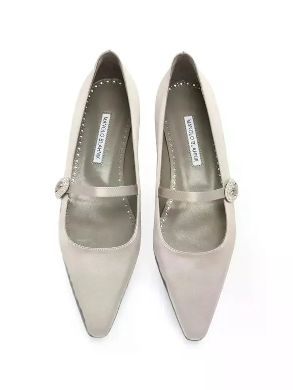 Manolo Blahnik Auluspla Crystal-buckle Ballet Flats