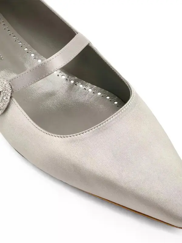 Manolo Blahnik Auluspla Crystal-buckle Ballet Flats