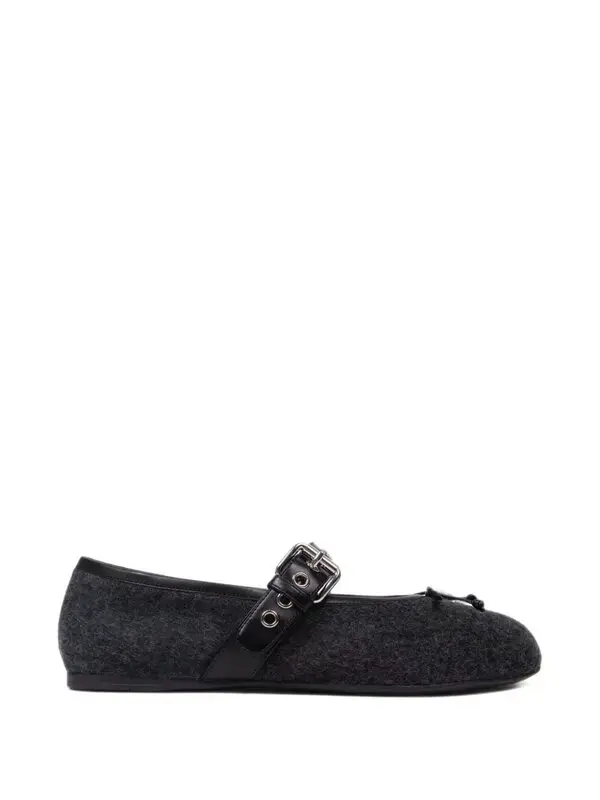 Miu Miu Buckled Eyelet-embellished Ballet Flats