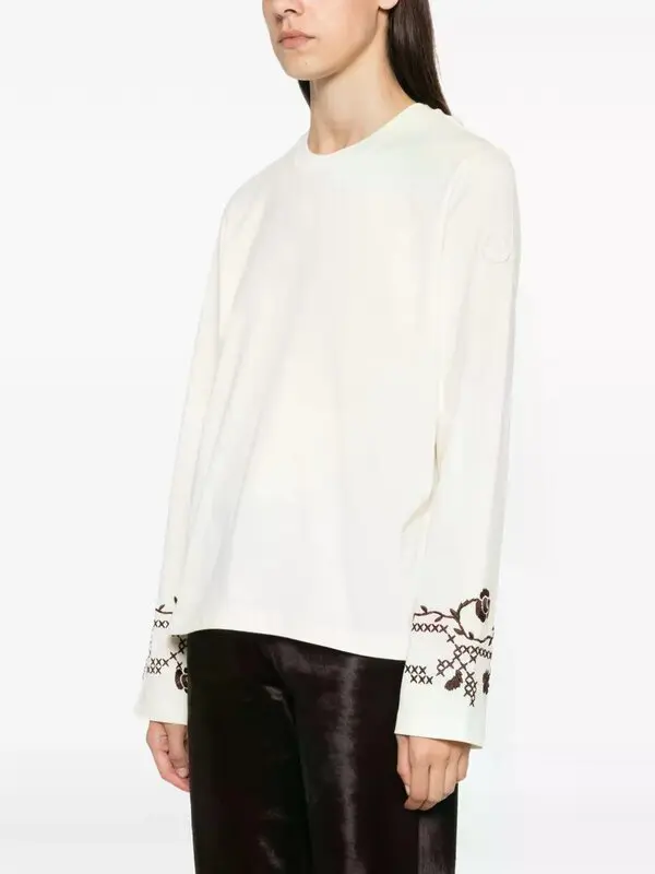Moncler Embroidered Long-sleeve T-shirt