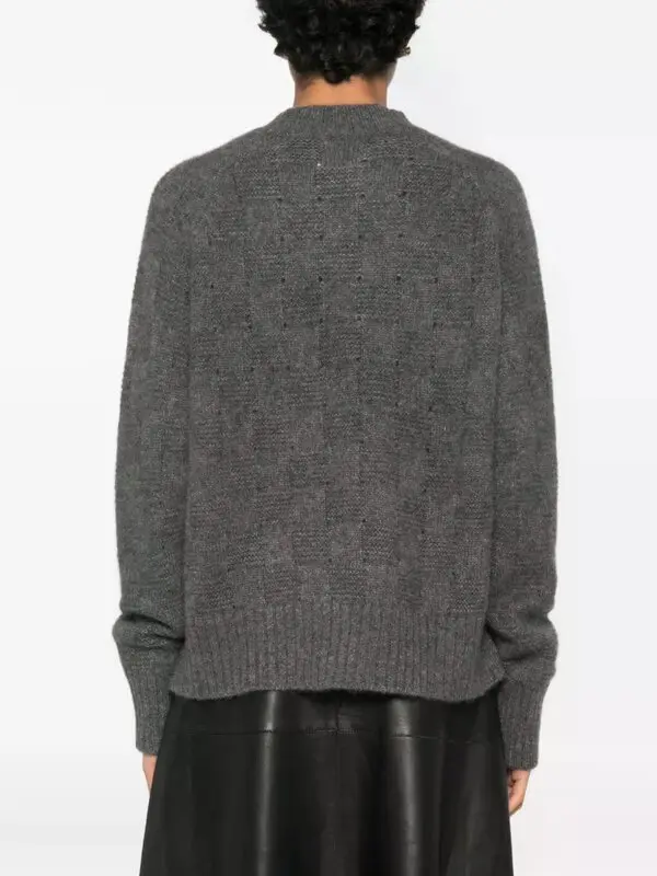 ALLUDE Basket-weave Raglan-sleeve Sweater