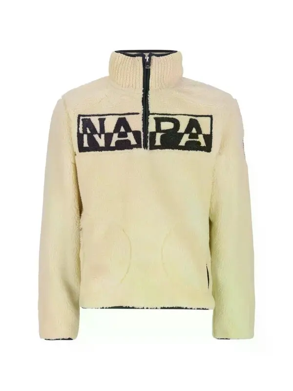 NAPAPIJRI Logo-fleece Half-zip Sweater - Neutrals
