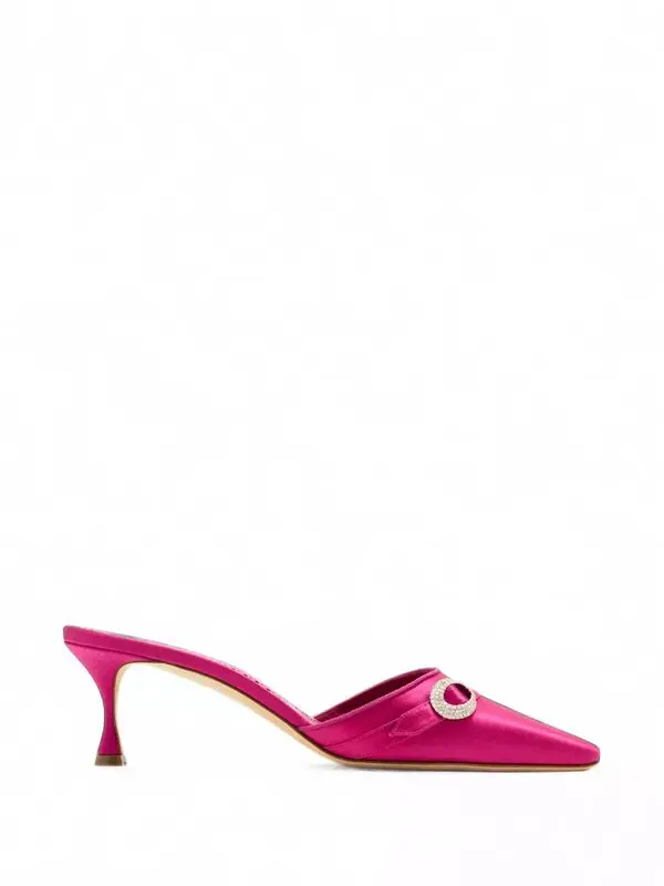 Manolo Blahnik Zutonmu Crystal-embellished Satin Mules