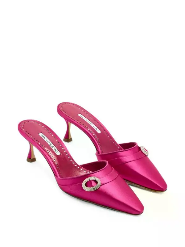 Manolo Blahnik Zutonmu Crystal-embellished Satin Mules