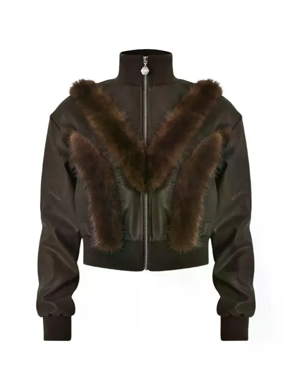 OW Bela Faux-fur-trim Cropped Jacket