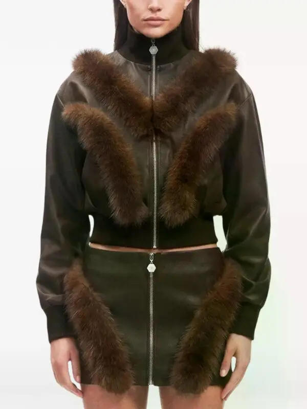OW Bela Faux-fur-trim Cropped Jacket