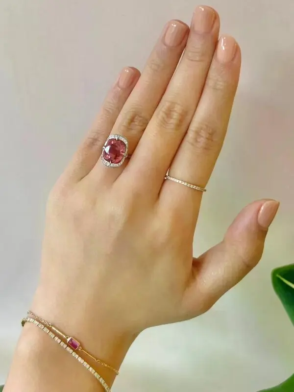 YI COLLECTION Aurora Pink Tourmaline And Diamond Ring