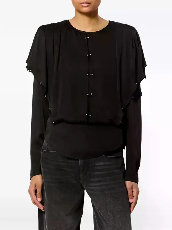 MARANT ETOILE Crystal-embellished Ruffled Top