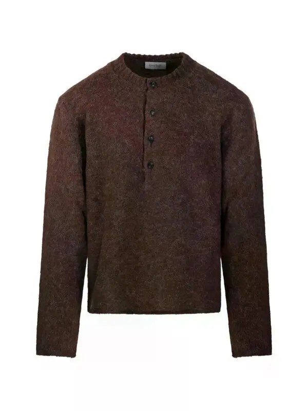 DIANA STUDIO Brushed-finish Henley Sweater - Brown