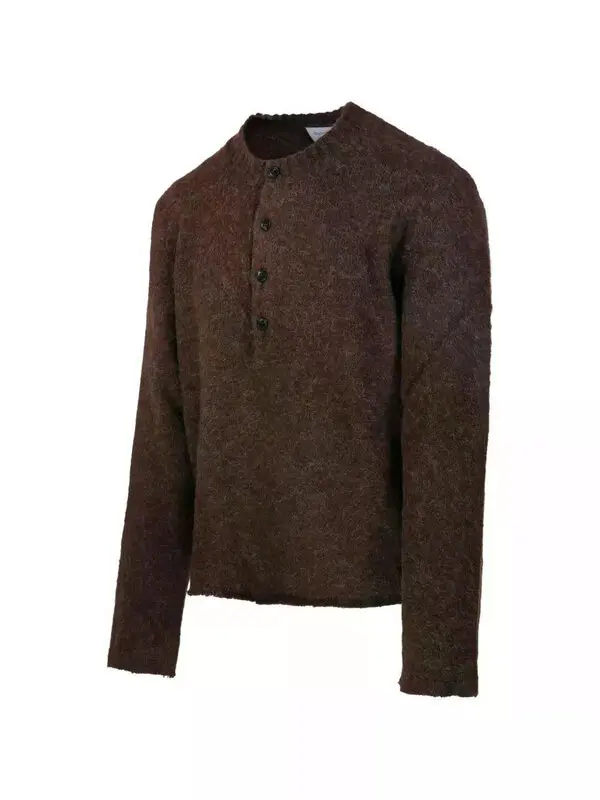 DIANA STUDIO Brushed-finish Henley Sweater - Brown