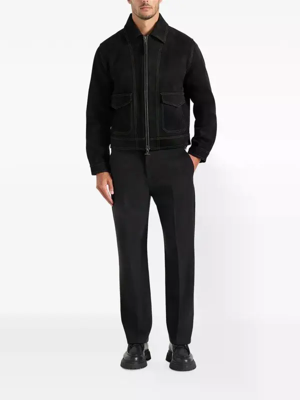 Manière De Voir Vince Suede Contrast-stitch Jacket