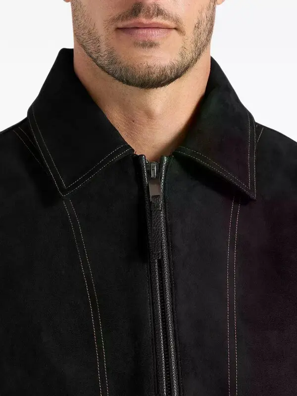 Manière De Voir Vince Suede Contrast-stitch Jacket