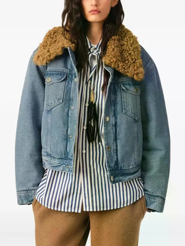 AMI Paris Denim Cotton Padded Trucker Jacket