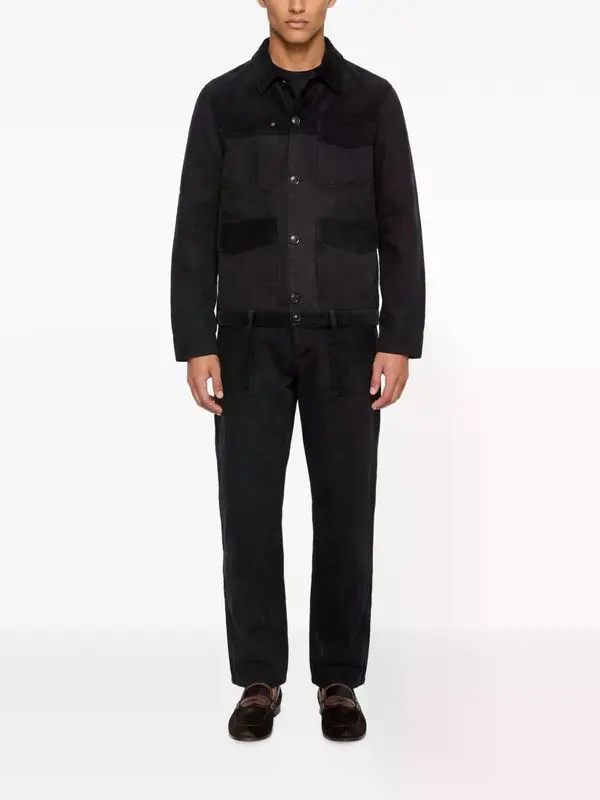 You Must Create Files Corduroy-panelled Straight-leg Trousers