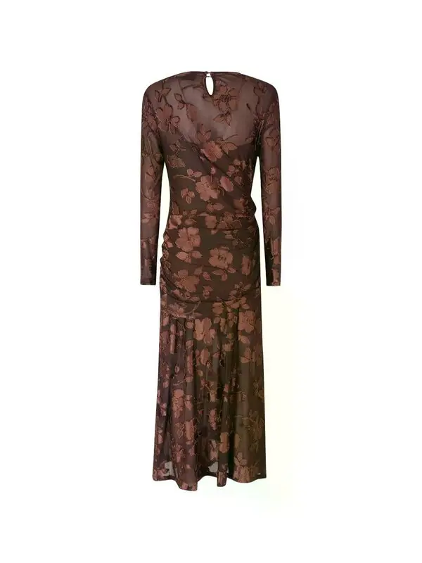 ISABELLE BLANCHE Floral-embroidered Gathered Maxi Dress