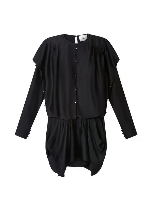 MARANT ETOILE Crystal-embellished Ruffled Mini Dress - Black