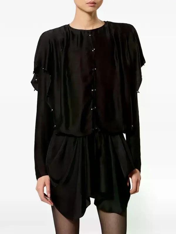MARANT ETOILE Crystal-embellished Ruffled Mini Dress