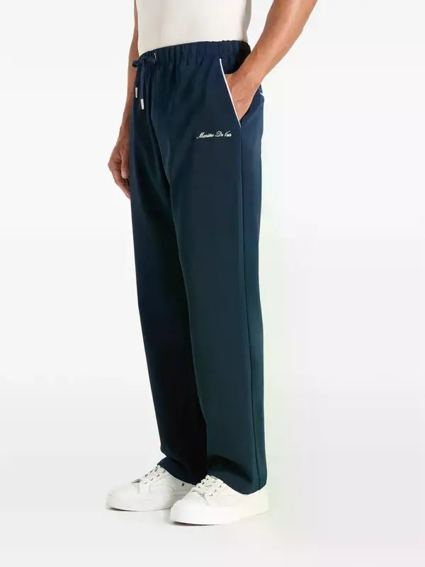 Manière De Voir Signature Piped Track Pants Dark Navy