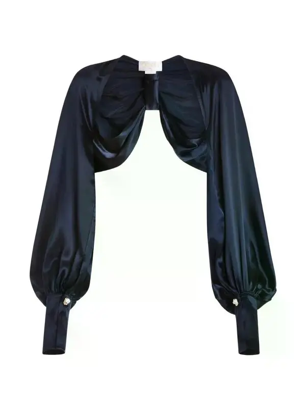 GENNY Satin-finish Draped-back Jacket