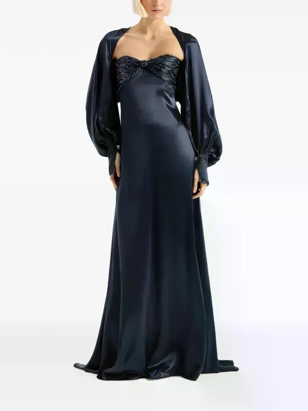 GENNY Satin-finish Draped-back Jacket