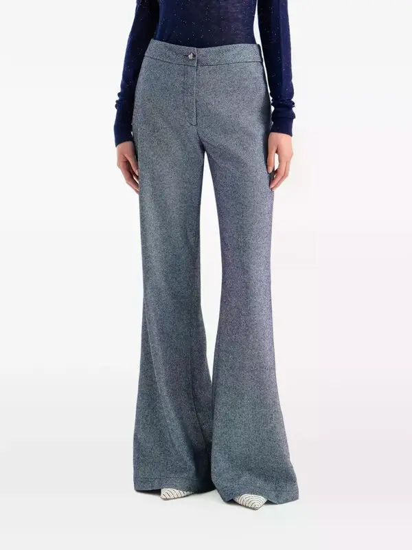 GENNY Tweed-effect Flared Trousers
