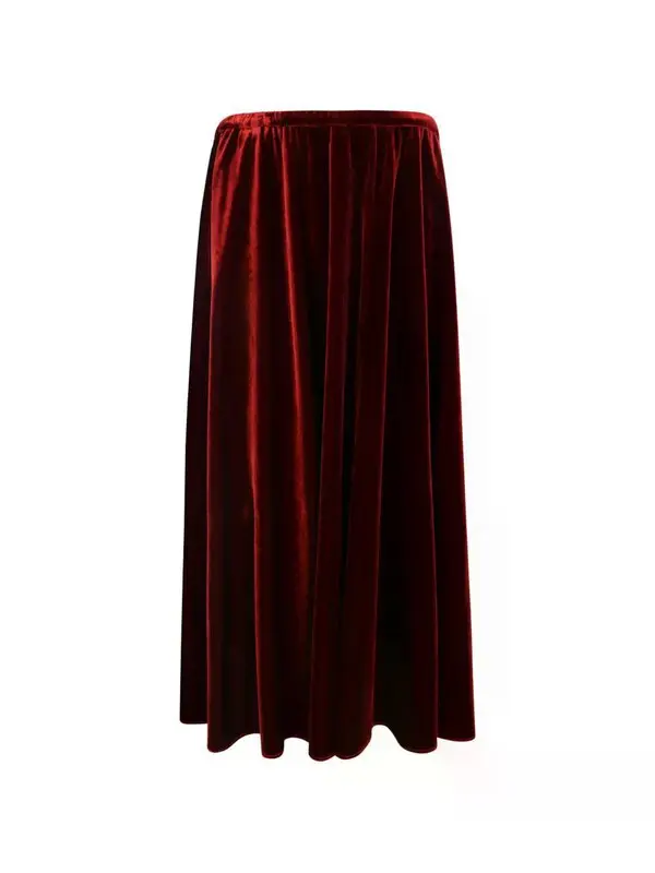 Alberta Ferretti Velvet Pleated Maxi Skirt