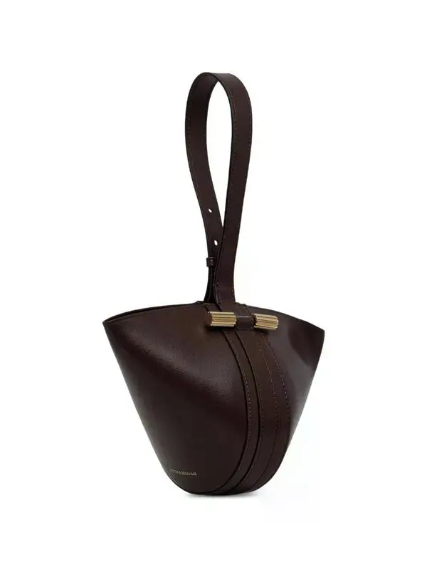 Victoria Beckham Portofino Dia Ribbed-hardware Tote Bag - Brown
