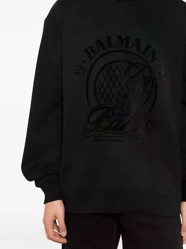 Balmain 1945quilted Flock Logo Sweatshirt