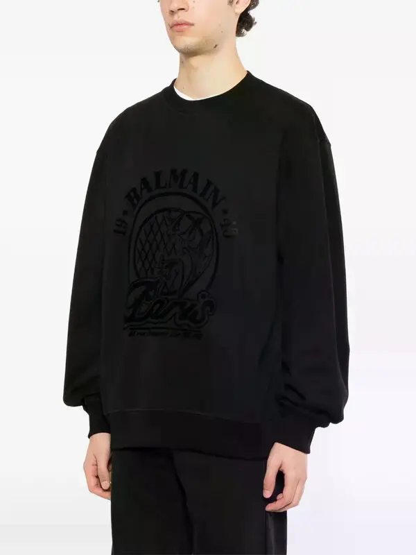 Balmain 1945quilted Flock Logo Sweatshirt