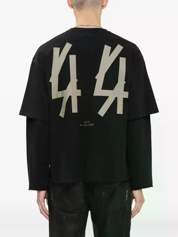 44 LABEL GROUP Logo-print Layered-sleeve T-shirt