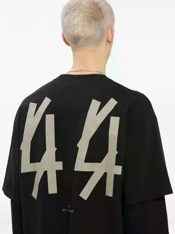 44 LABEL GROUP Logo-print Layered-sleeve T-shirt