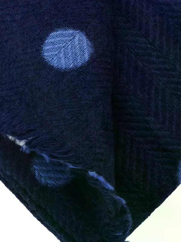 Altea Polka-dot Herringbone-weave Scarf