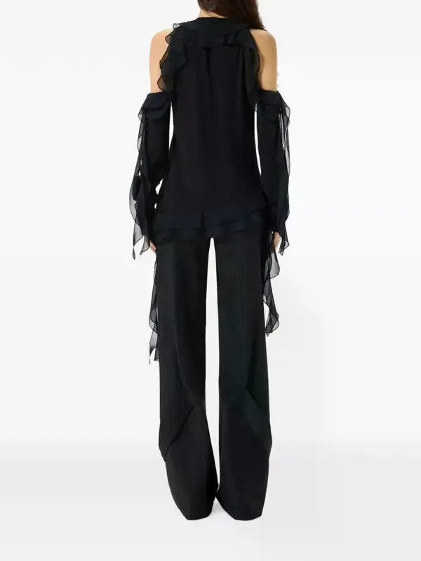 Blumarine Rhinestone-embellished Ruffled T-shirt
