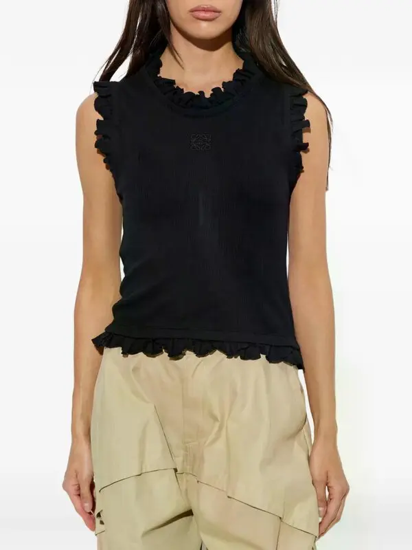 Loewe Ribbed Top With Ruffles