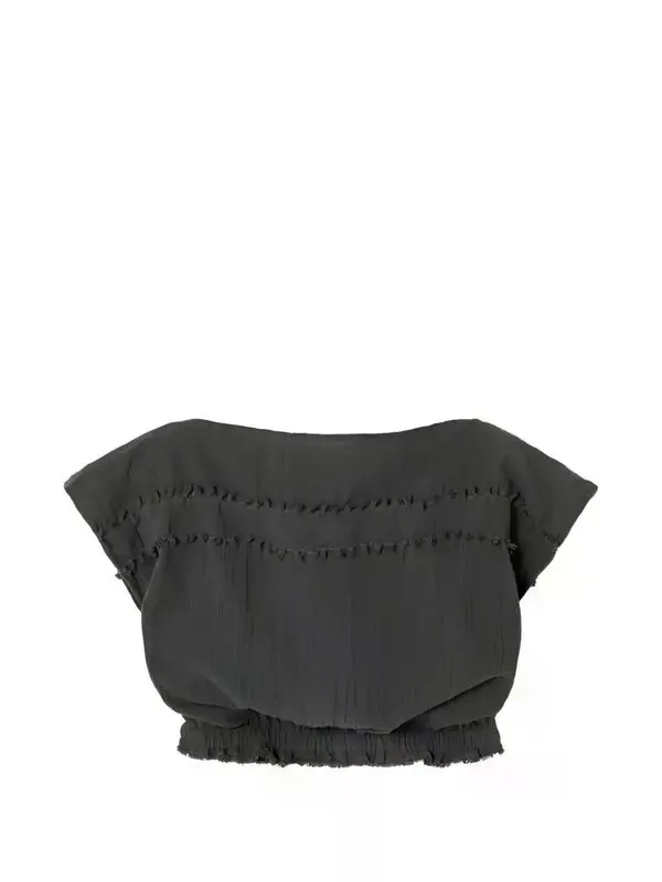 Caravana Kanalsin Frayed Cropped Top - Grey
