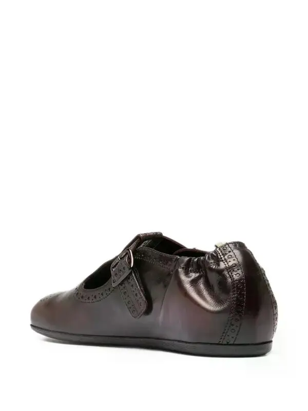 Officine Creative T-bar Perforated Buckle-fastening Ballet Flats