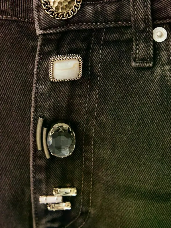VICOLO Embellished Straight-leg Jeans