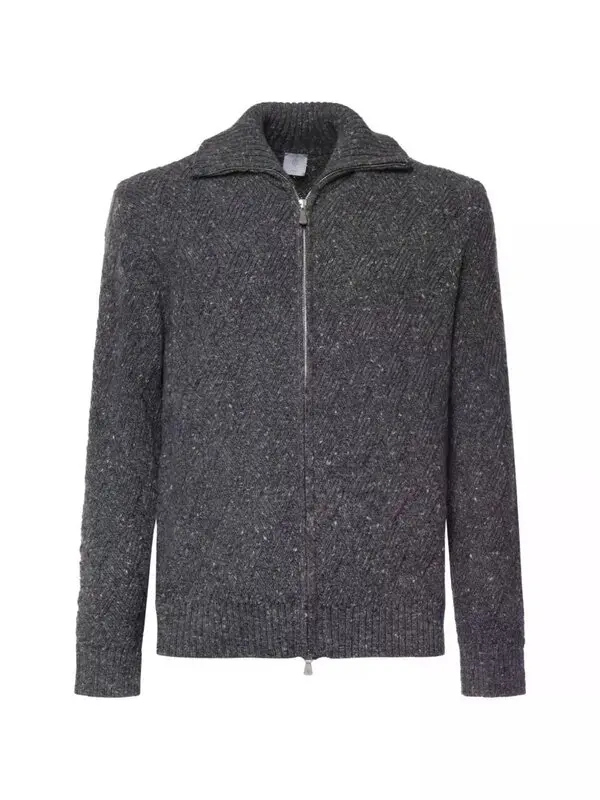 Eleventy Cable-knit Zip-up Sweater
