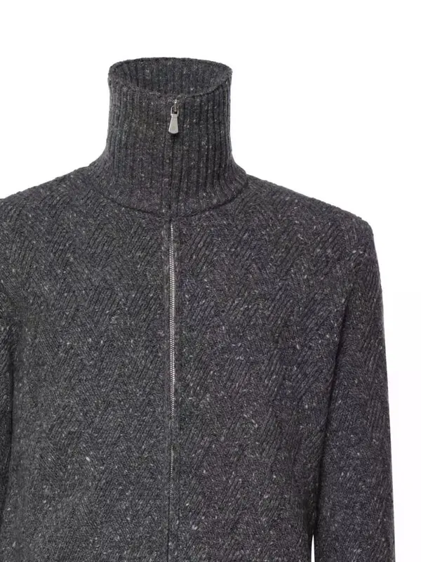Eleventy Cable-knit Zip-up Sweater