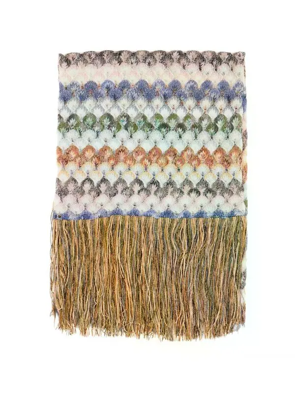 Missoni Zigzag-knit Fringed Scarf